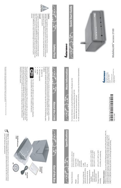 MobileLAN access 2100.p65 - Intermec