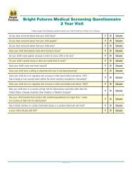 Bright Futures Parent Supplemental Questionnaire 6 Month Visit