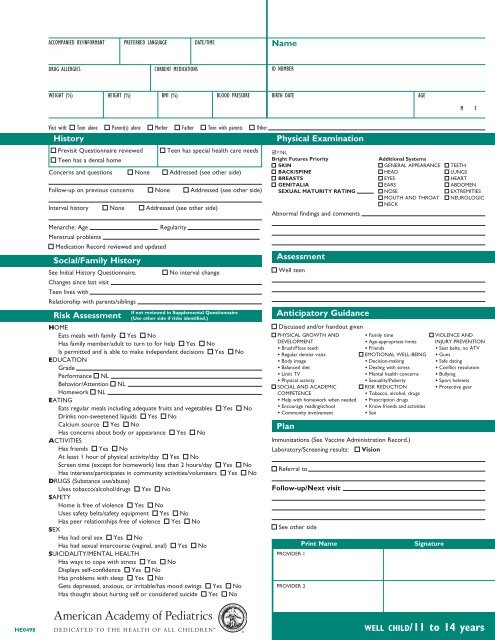 Bright Futures Forms