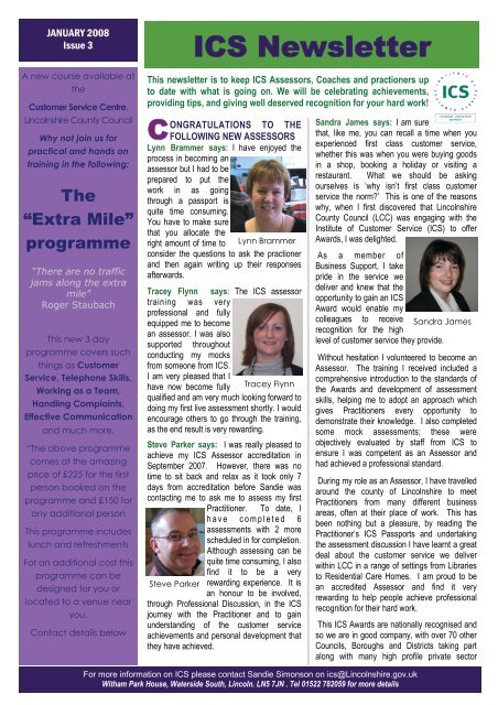 ICS NEWSLETTER issue 3 - Lincolnshire County Council