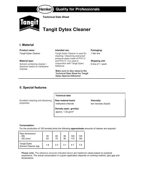 Tangit Dytex Cleaner - Henkel
