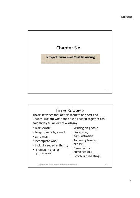 Chapter Six Time Robbers