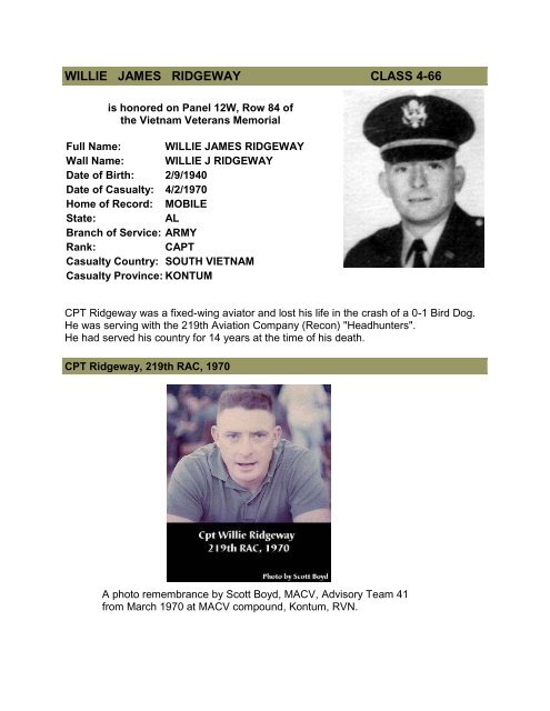 CPT Willie James Ridgeway