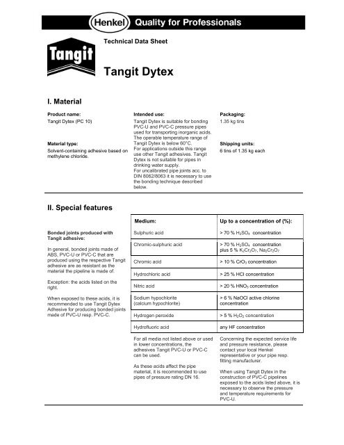 Tangit Dytex - Henkel