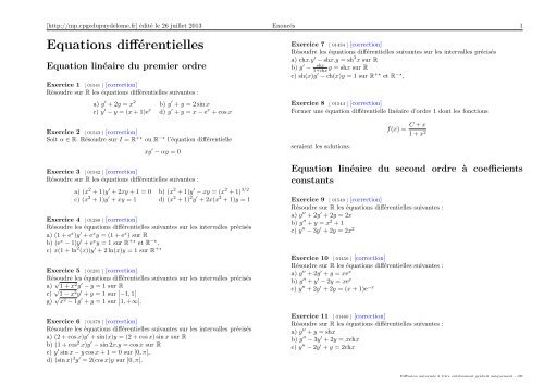 Equations différentielles
