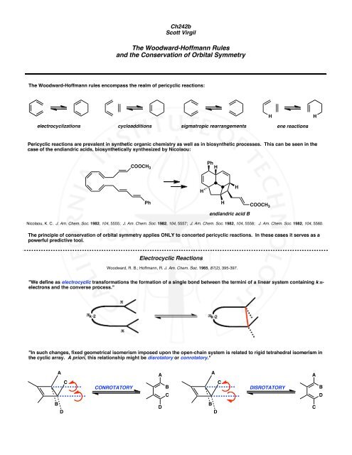 Woodward-Hoffmann Rules