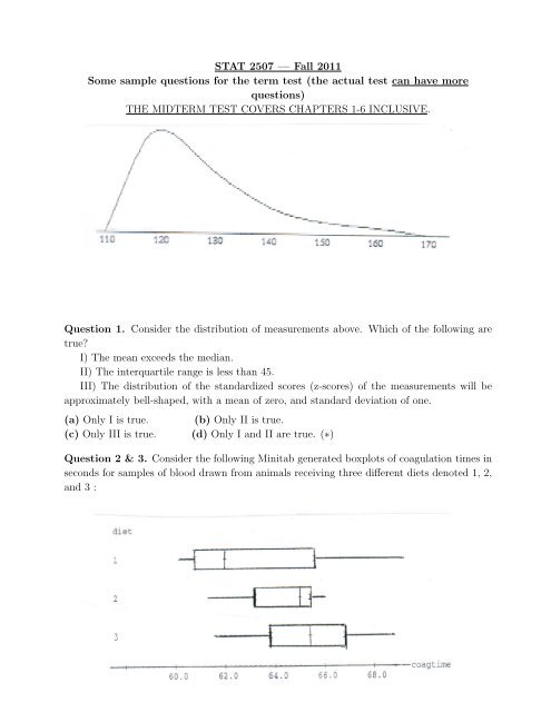 Sample Midterm Questions