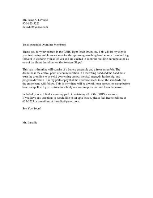 drumline warmup packet