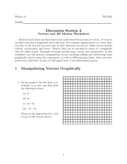 2D Motion Worksheet - Faculty