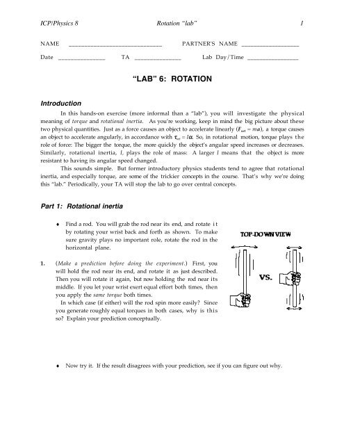 “LAB” 6: ROTATION