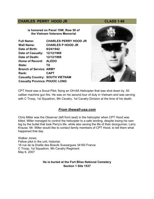 CPT Charles Perry Hood, Jr