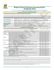 Bright Futures Parent Supplemental Questionnaire 18 Month Visit