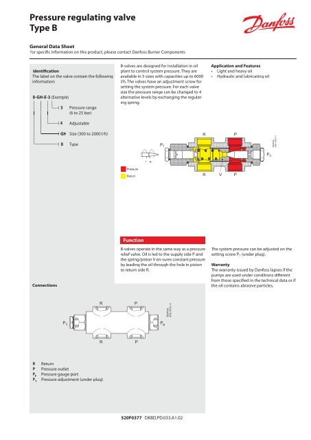 Pressure regulating valve Type B - Danfoss.com