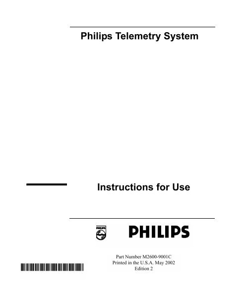 M2600-9001C Philips Telemetry System Instructions for Use