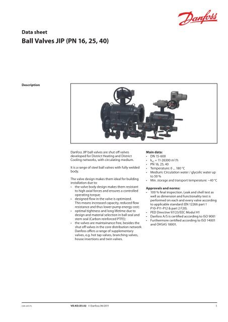 Ball Valves JIP (PN 16, 25, 40) - Danfoss.com