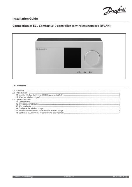 Connection of ECL Comfort 310 to WLAN - Danfoss.com