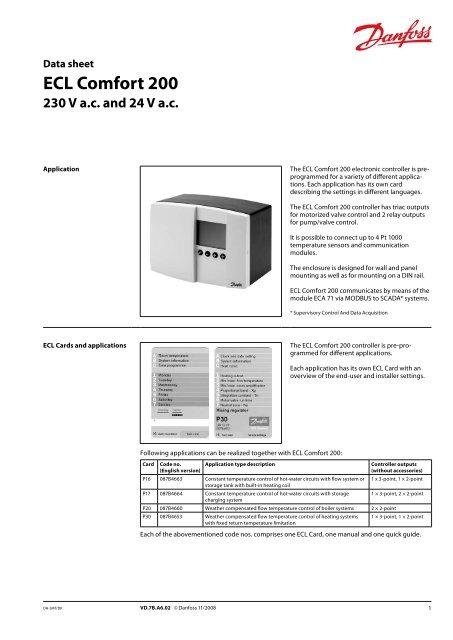 ECL Comfort 200 - Danfoss.com