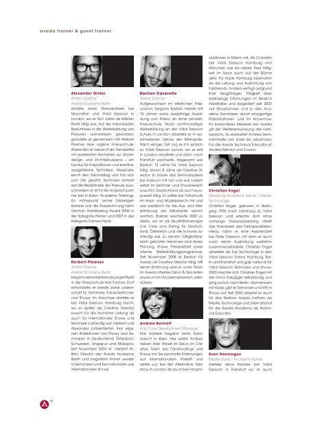 aveda trainer & guest trainer - AVEDA PurePro