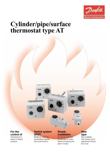 Cylinder/pipe/surface thermostat type AT - Danfoss