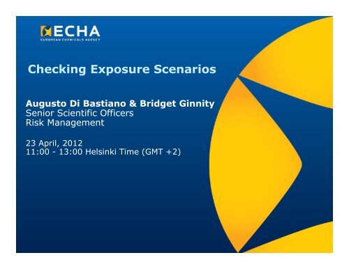 Checking Exposure Scenarios - ECHA