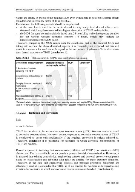 EU RISK ASSESSMENT - [TER
