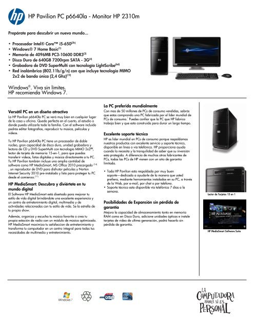 HP Pavilion Data Sheet