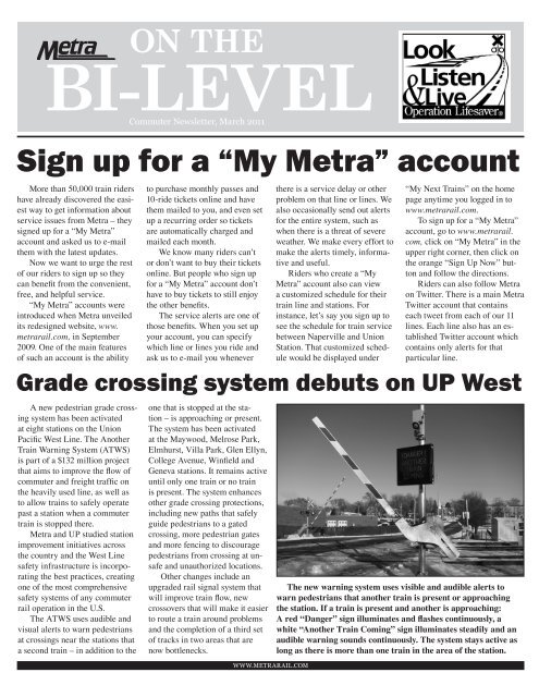 on the bi-level - Metra