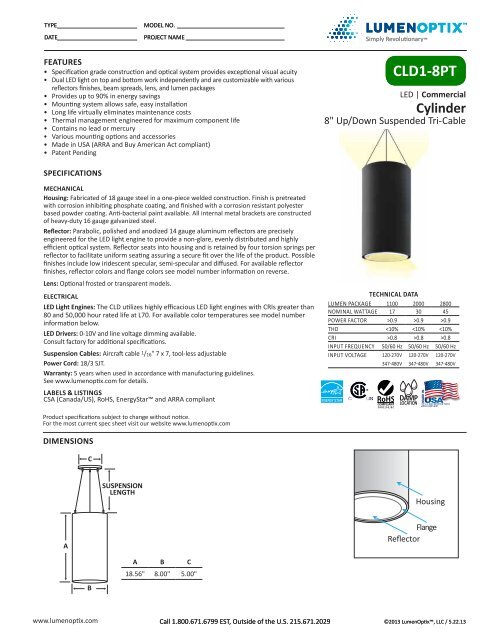 Spec Sheet - LumenOptix