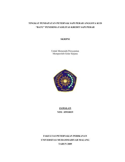 Contoh Skripsi Universitas Muhammadiyah Malang