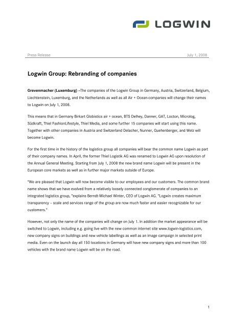 080701 Logwin Ag press release rebranding