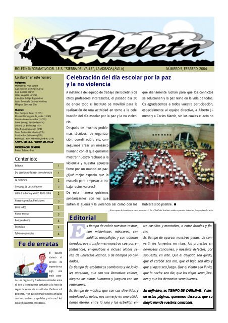 Editorial Fe de erratas Editorial Fe de erratas