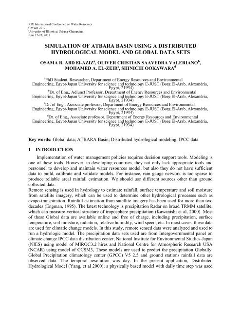 Simulation Of Atbarah River Using A Distributed Hydrological Model ...