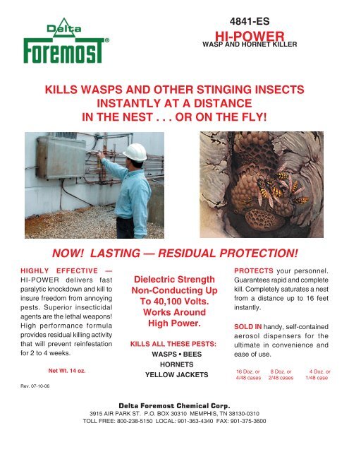 fm 4841-es - hi power wasp & hornet killer - Delta Foremost Chemical