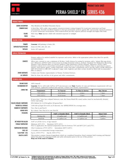PRODUCT DATA SHEET: PERMA-SHIELD FR - SERIES 436