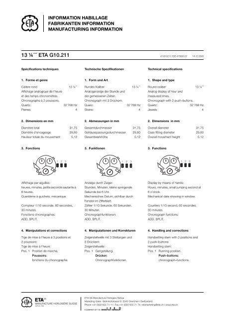 13 žīīī ETA G10.211 - Watchuseek