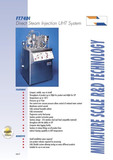 FT74DI Direct Steam Injection UHT System - Armfield