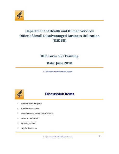 HHS Form 653 Training