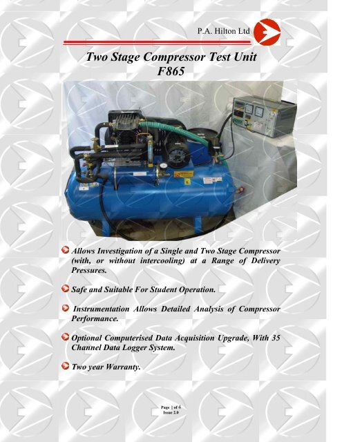Two Stage Compressor Test Unit F865