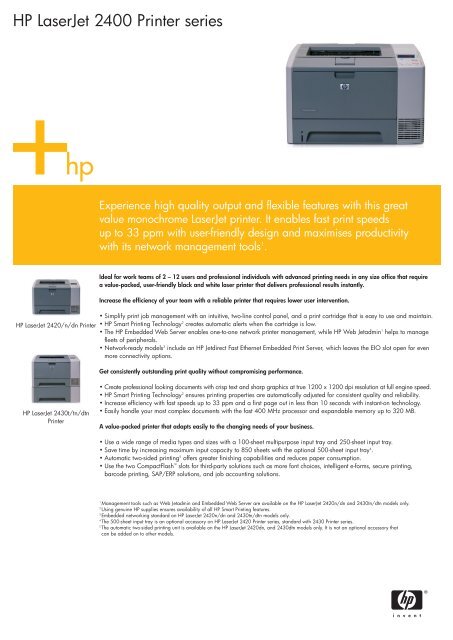 HP LaserJet 2400 Printer series