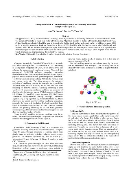 An implementation of CSG modeling technique on Machining ...