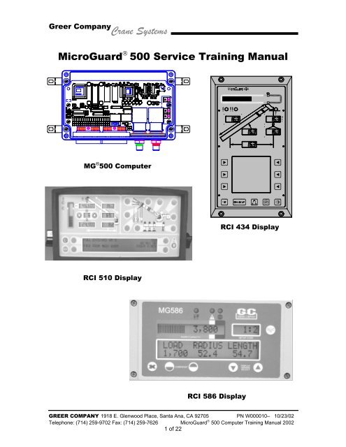 MG500 - Service / Training