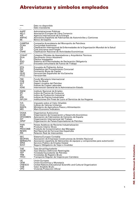 Abreviaturas empleadas y observaciones de uso - Instituto Nacional ...