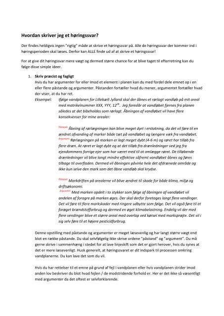 Hvordan skriver jeg et høringssvar?