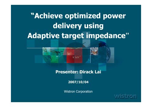 Achieve optimized power delivery using adaptive target impedance