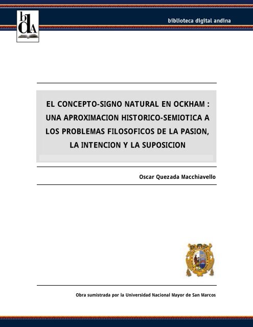 el concepto-signo natural en ockham - Comunidad Andina