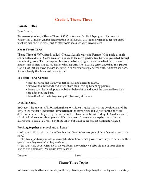 Grade 1, Theme Three