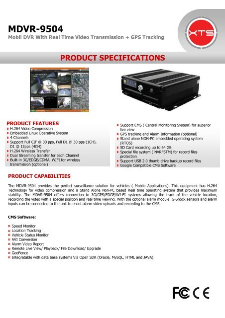 MDVR-9504 - XTS Corp