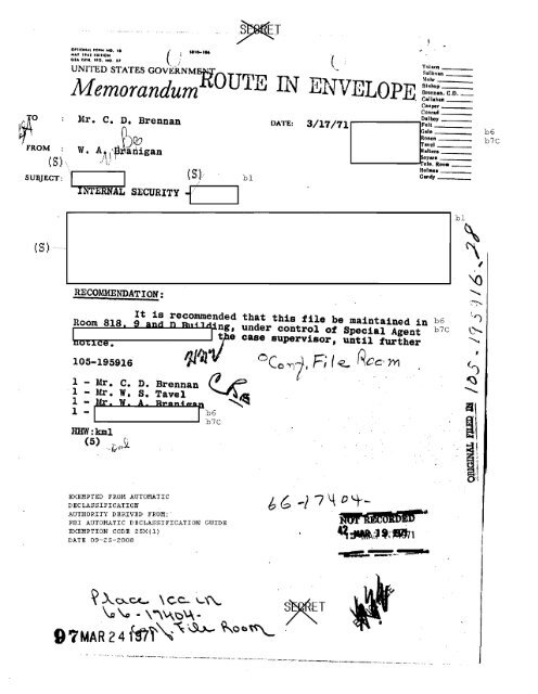 FBI Confidential Files Room Maintenance - Paperless Archives