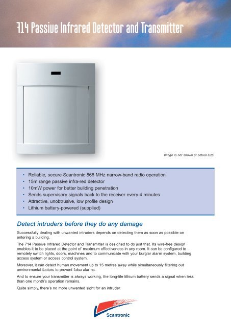 714 Passive Infrared Detector and Transmitter - S.D.S. Security Ltd
