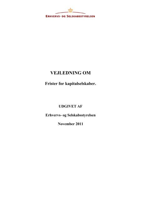 VEJLEDNING OM - Erhvervsstyrelsen